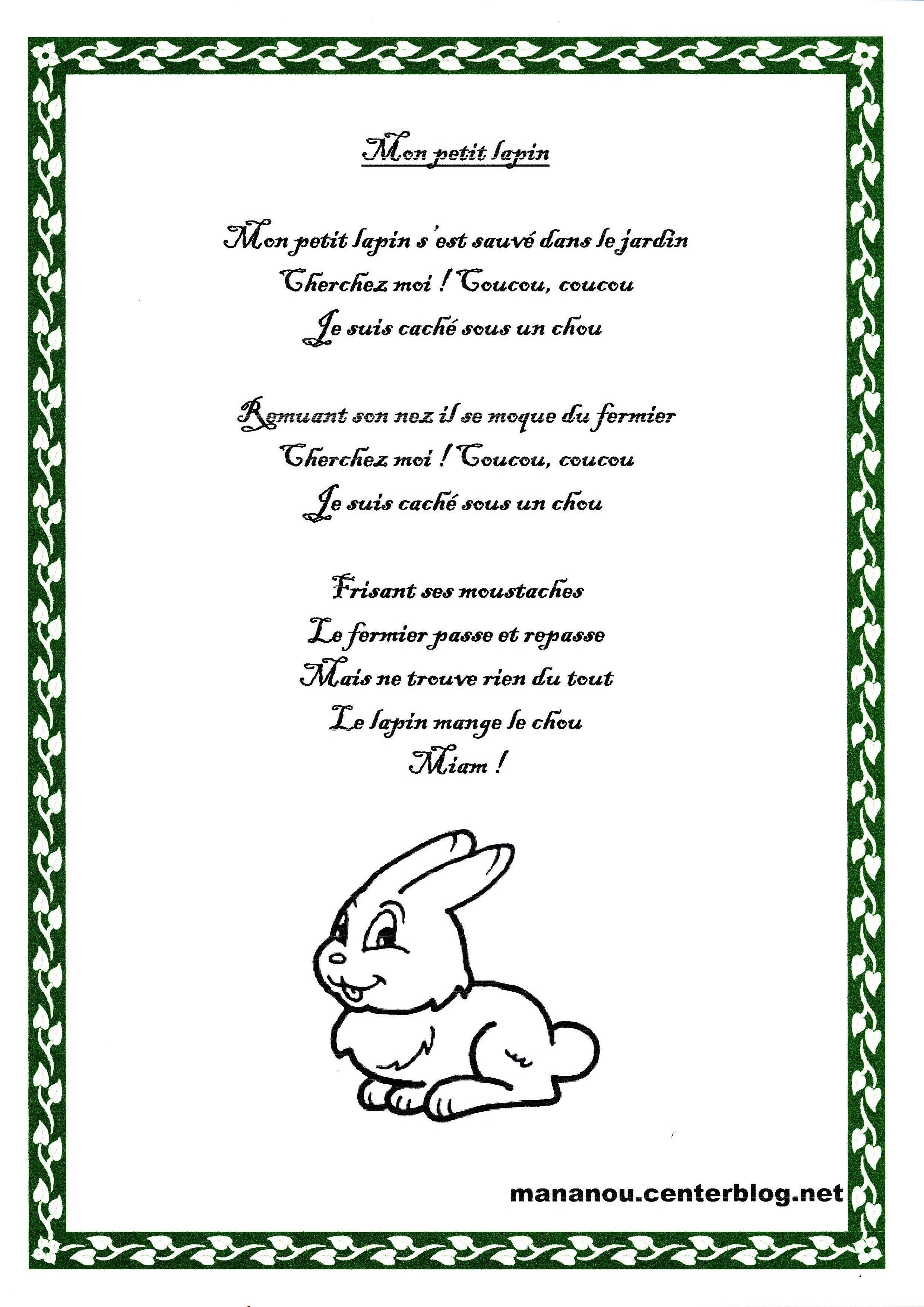 comptine sur les animaux